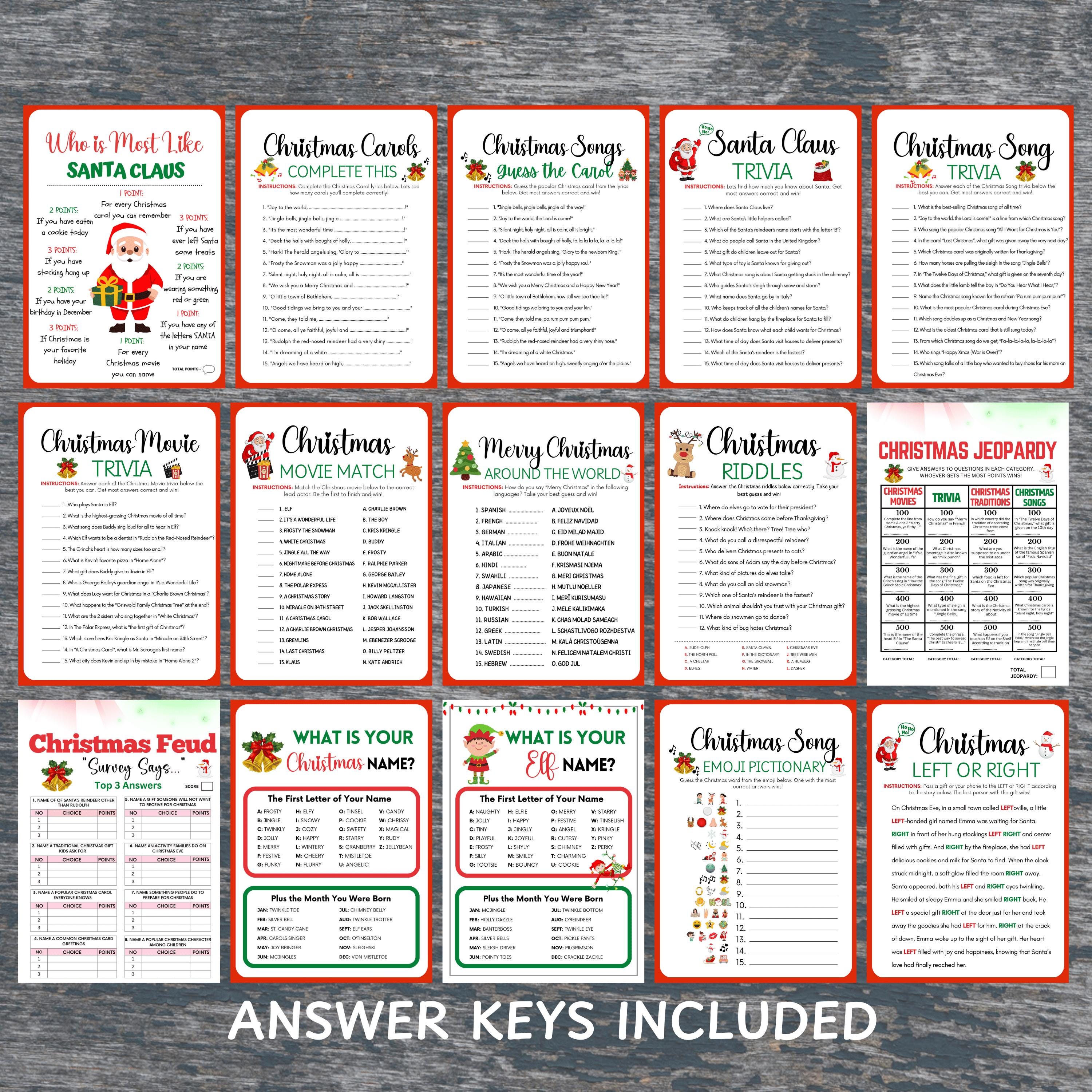 Christmas Games, 50 Game SUPER Bundle, Christmas Party Games, Holiday ...