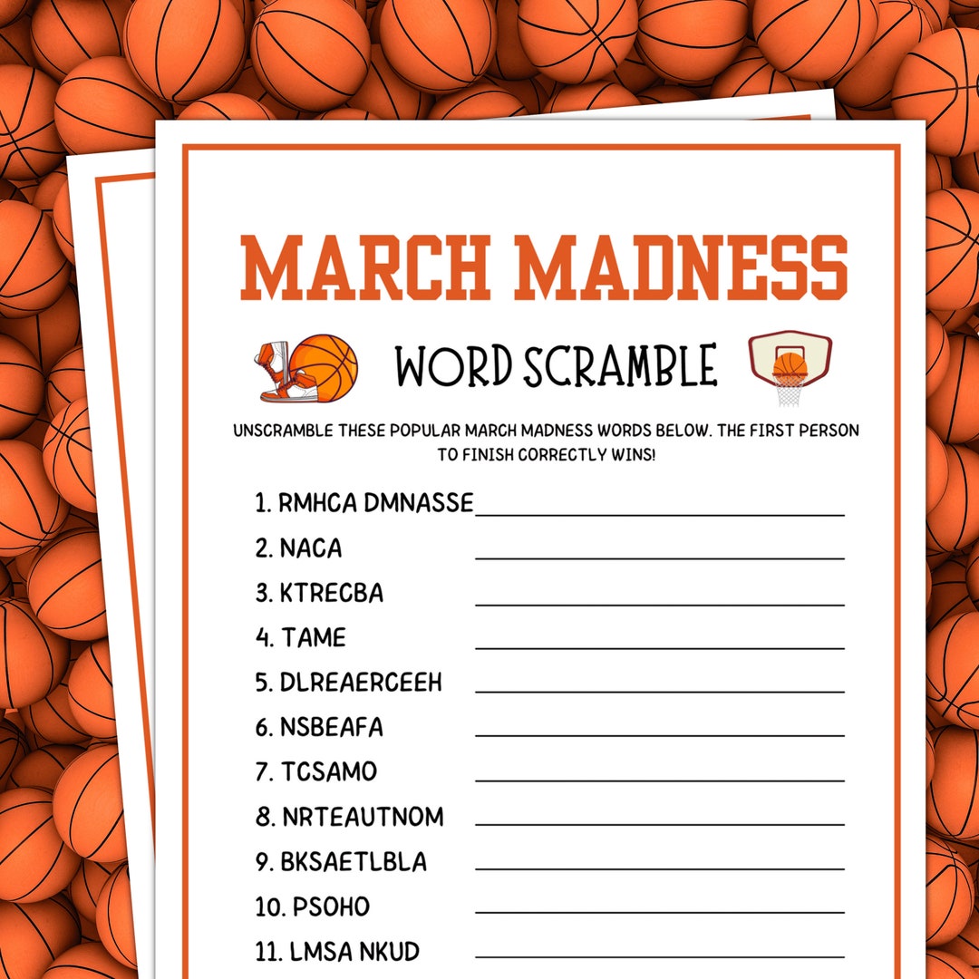 March Madness Games, March Madness Word Scramble, NCAA March Madness ...