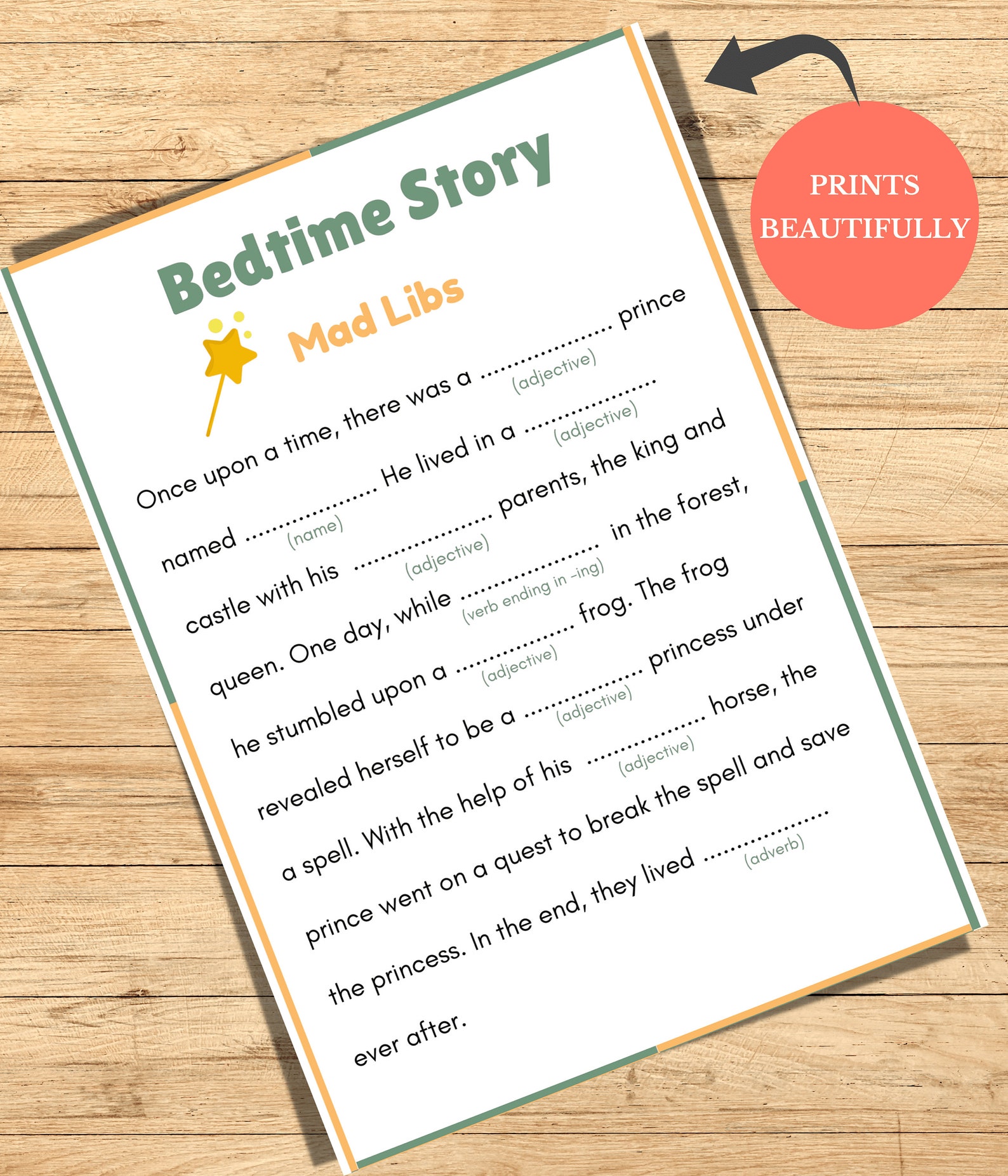 Mad Libs Bundle, Printable Bedtime Story for Kids, Bedtime Story Mad ...