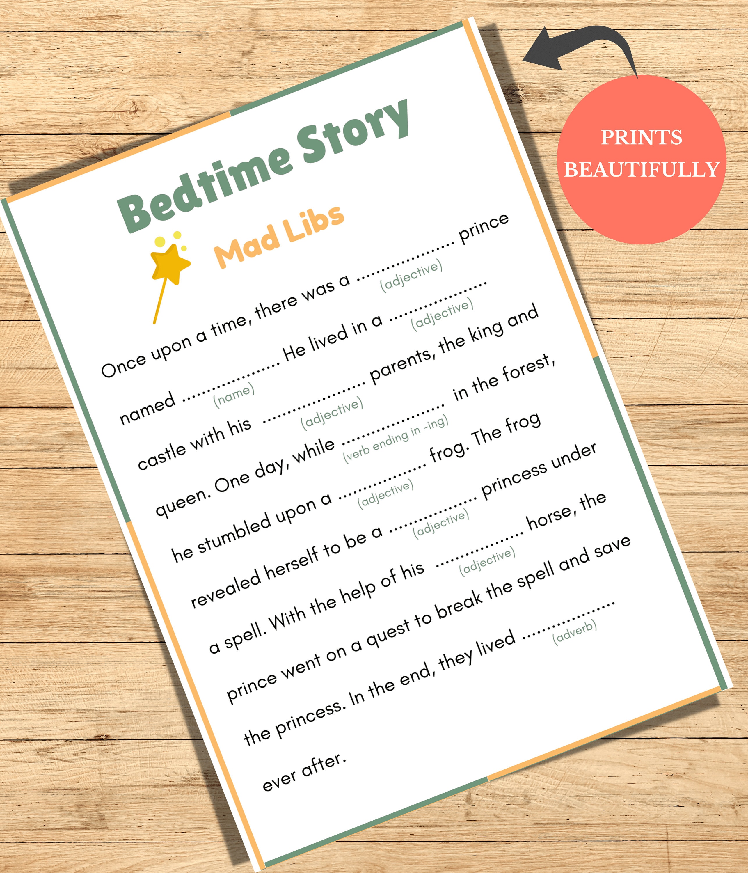 Madlibs for Kids, Printable Madlibs Bundle, Bedtime Story for Kids ...