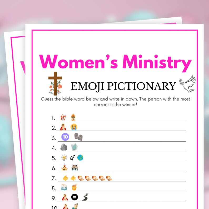 Womens Ministry Emoji Pictionary, Bible Games, Womens Ministry Games ...