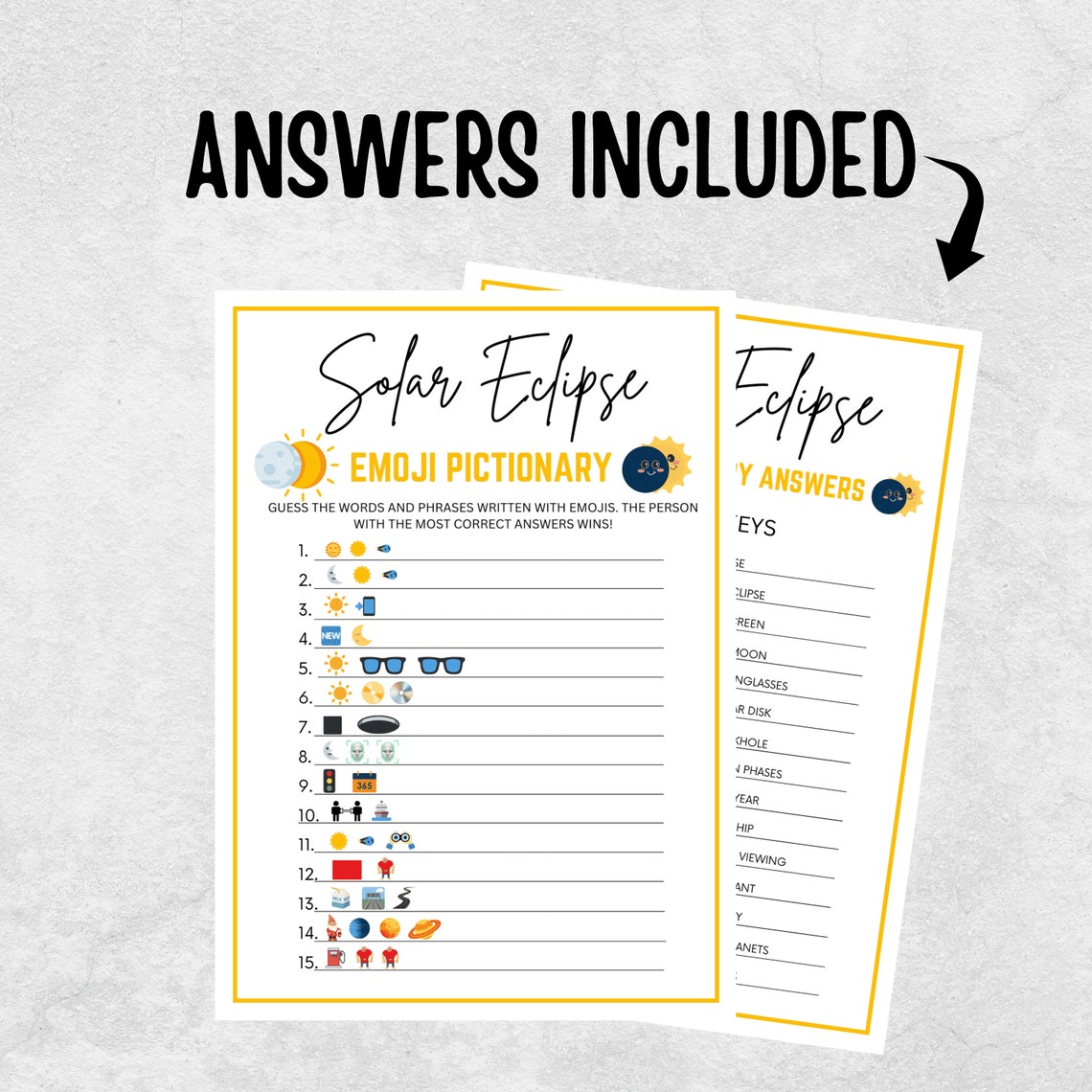 Solar Eclipse Games, Emoji Pictionary, Eclipse Games, Solar Eclipse ...