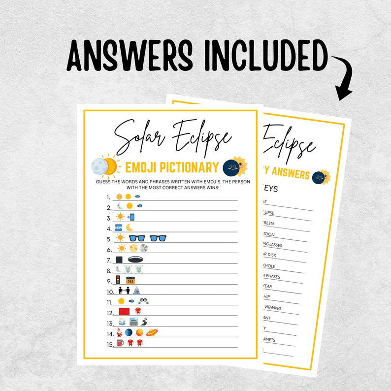 Solar Eclipse Games, Emoji Pictionary, Eclipse Games, Solar Eclipse ...