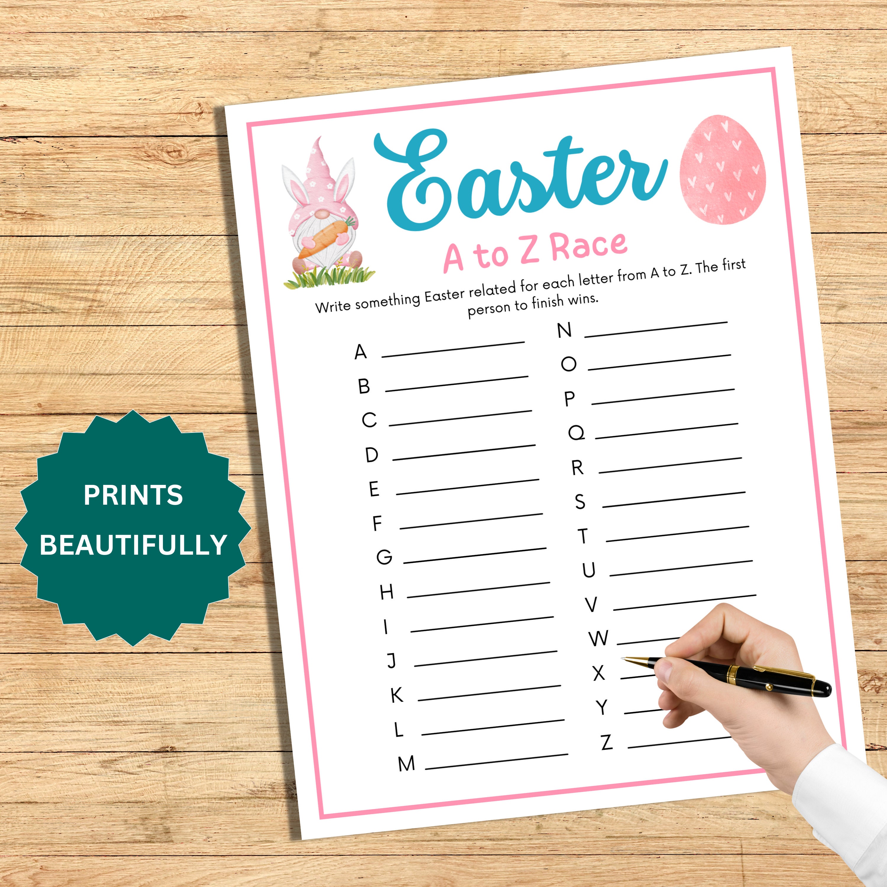 Easter Games, Easter A to Z Word Race, Printable A-Z Race, Easter ...