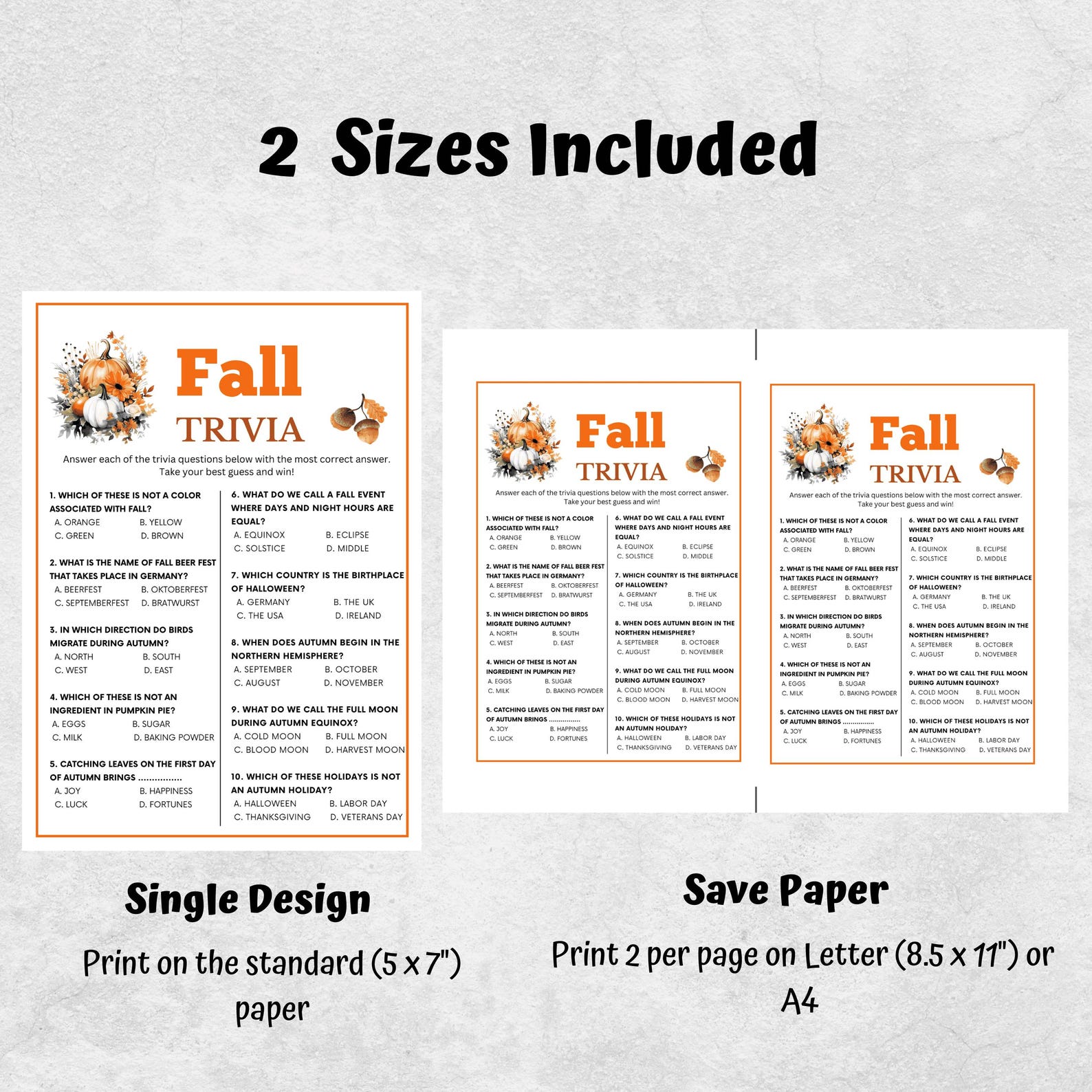 Fall Trivia, Fall Games, Fall Party Games, Fall Games for Kids, Autumn ...