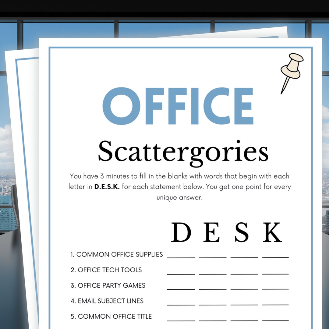 Office Party Games, Scattergories, Office Games, Office Team Building ...