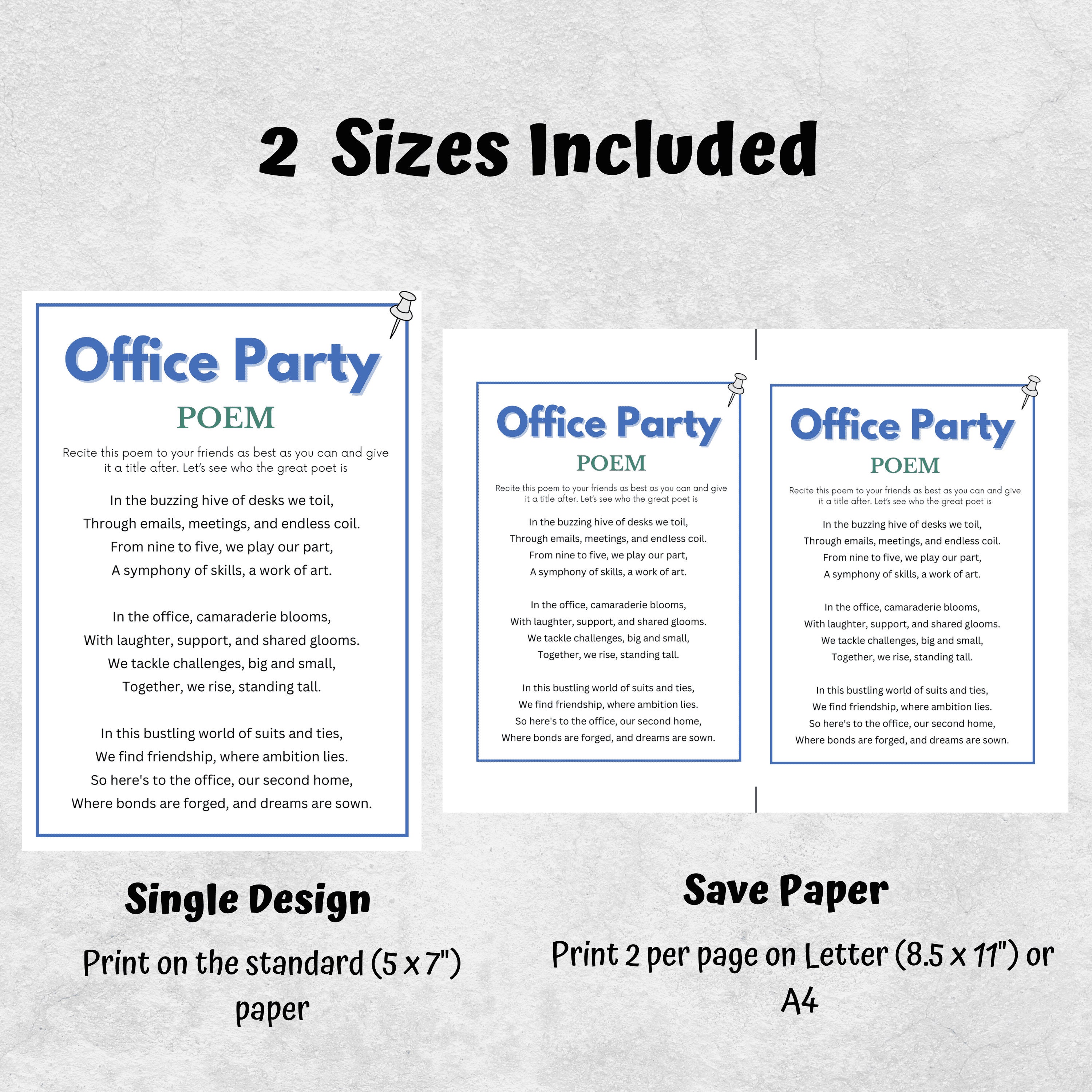 Office Party Games, Poem for Workmates, Coworkers, Happy Hour Games ...