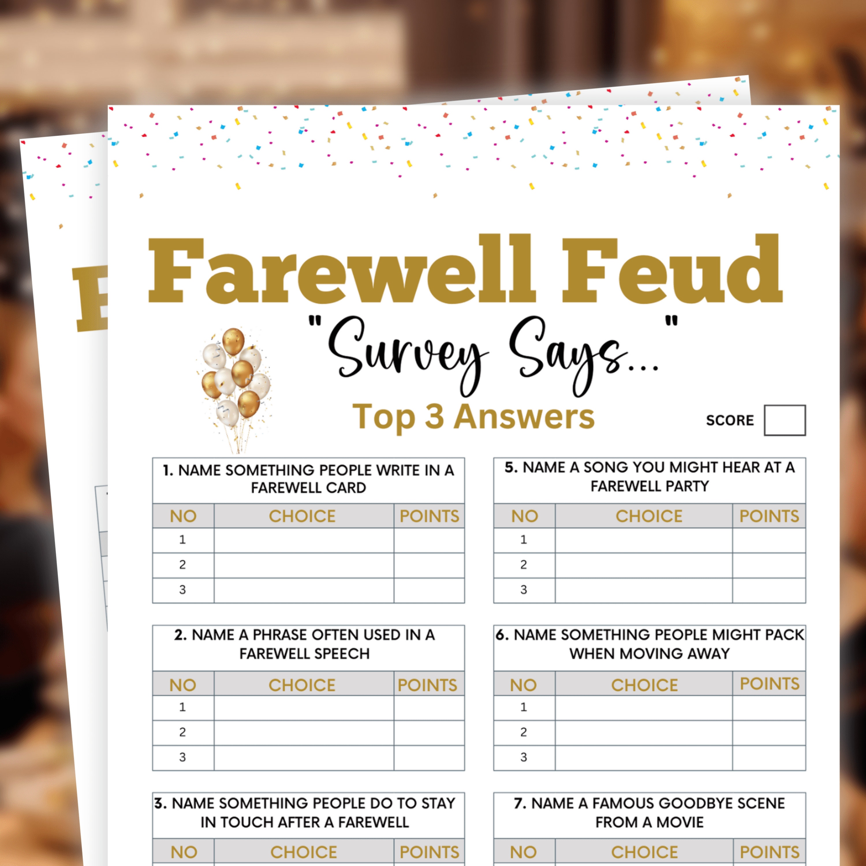 Farewell Party Games, Family Feud, Farewell Celebration, Friendly Feud ...