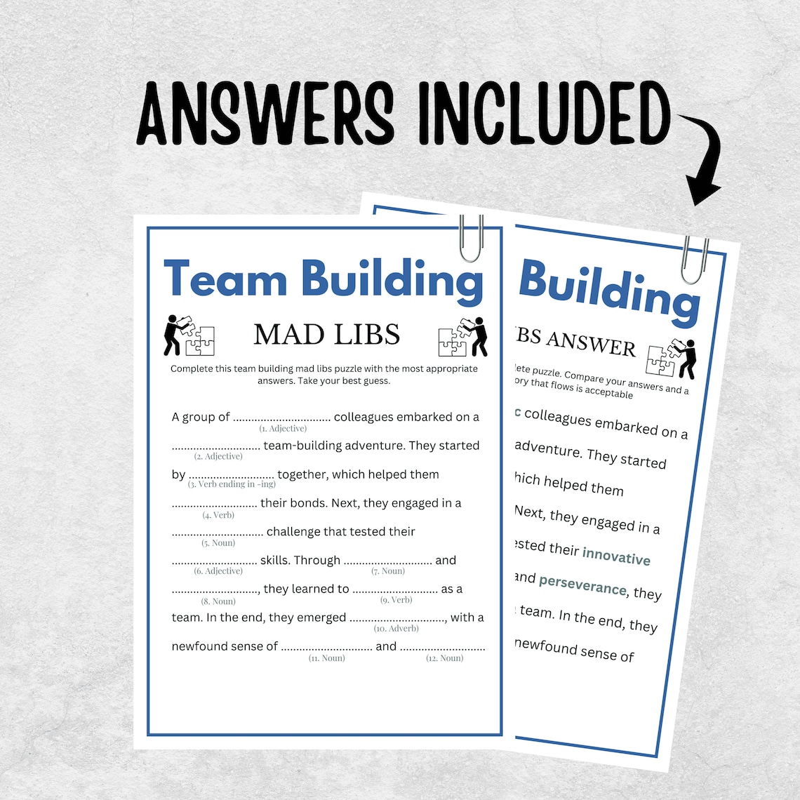 Team Building Games, Mad Libs, Puzzle, Story Game, Team Building ...