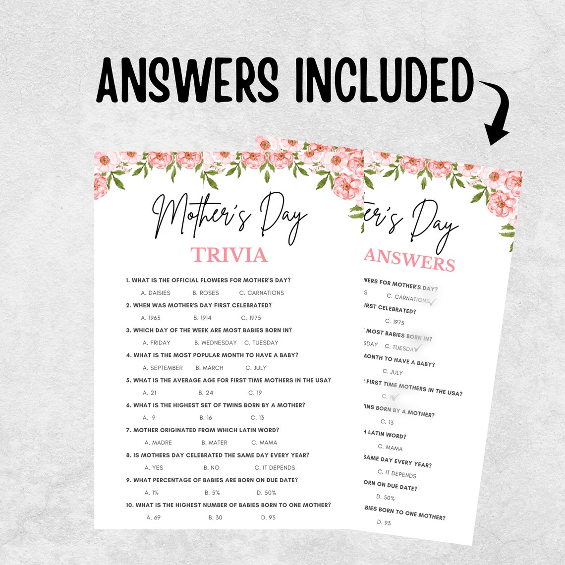 Mothers Day Games, Mother's Day Trivia, Games for Mom, Games for Her ...