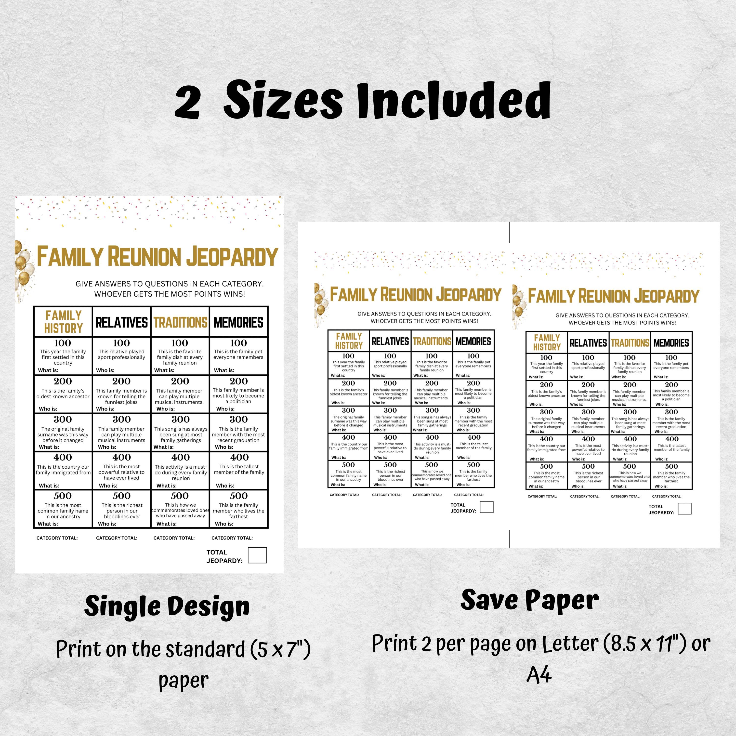 Family Reunion Games, Jeopardy, Family Party Games, Family Games Night ...