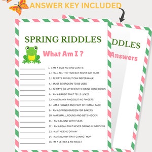 Spring Riddles, What Am I Riddles, Riddles for Kids, Easter Riddles ...