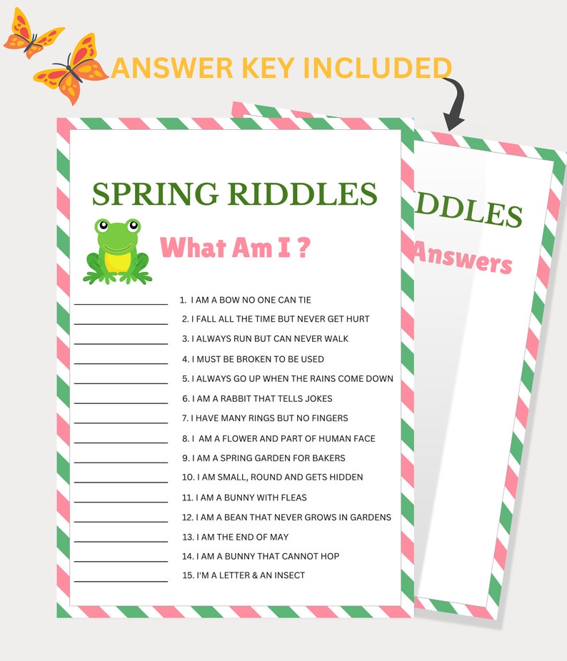 Spring Riddles, What Am I Riddles, Riddles for Kids, Easter Riddles ...