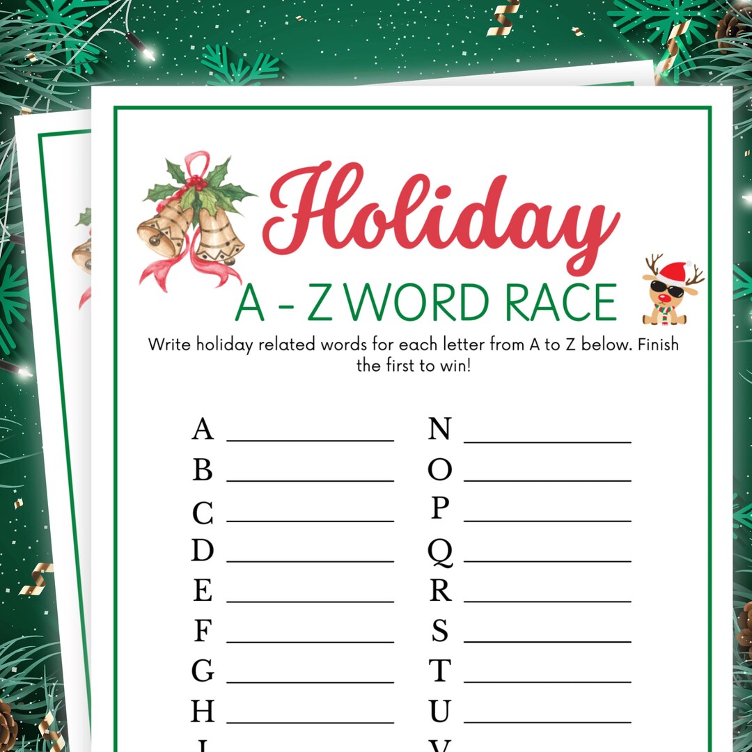Holiday Office Party Games, A to Z Word Race, Office Holiday Games ...
