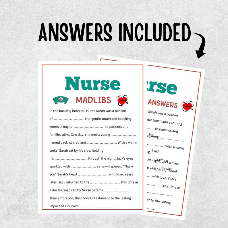 Nurse Games, Madlibs Story Game, Nurse Party Games, Nurse Graduation ...