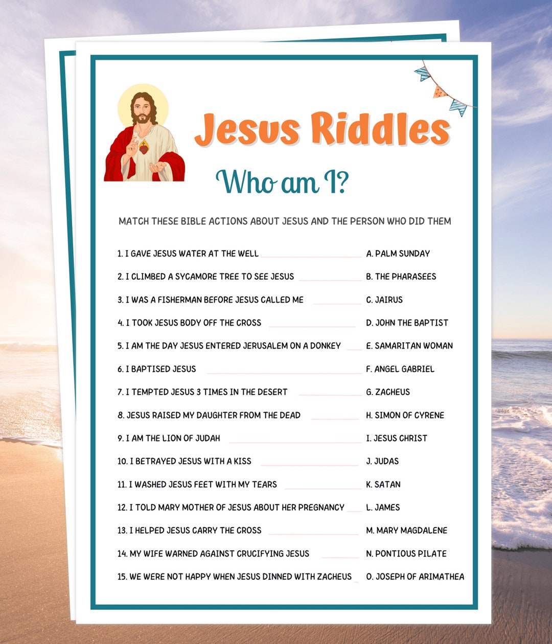 Bible Games, Jesus Riddles, Who Am I, Bible Games for Kids & Adults ...