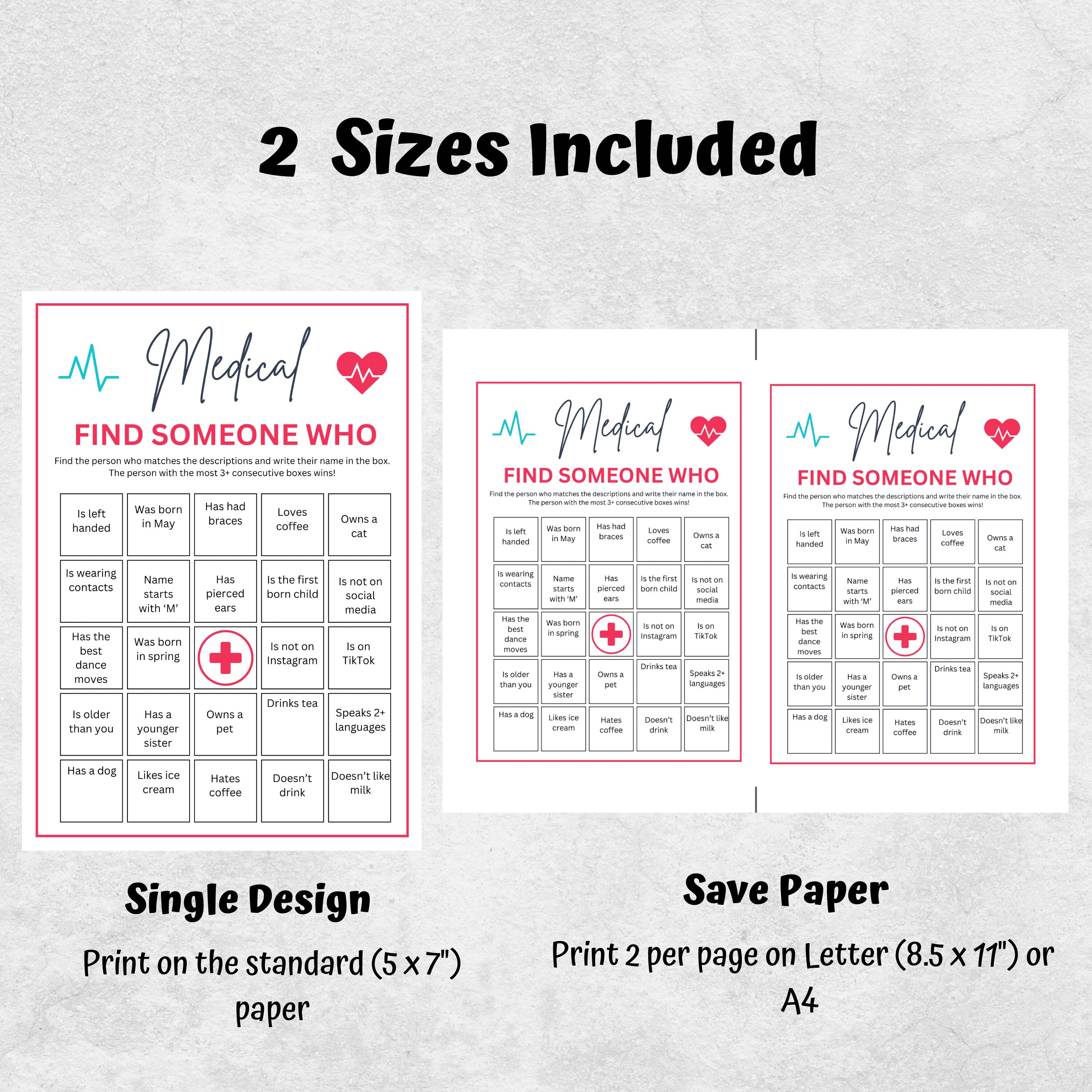 Medical Games, Find Someone Who BINGO, Mix and Mingle Bingo, Find the ...