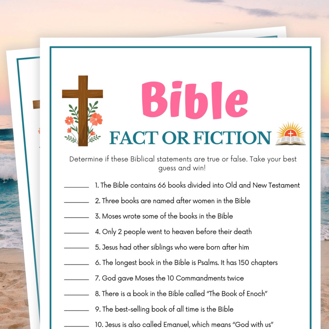 Bible Games, Fact or Fiction, Bible Study Games, Bible Games for Kids ...