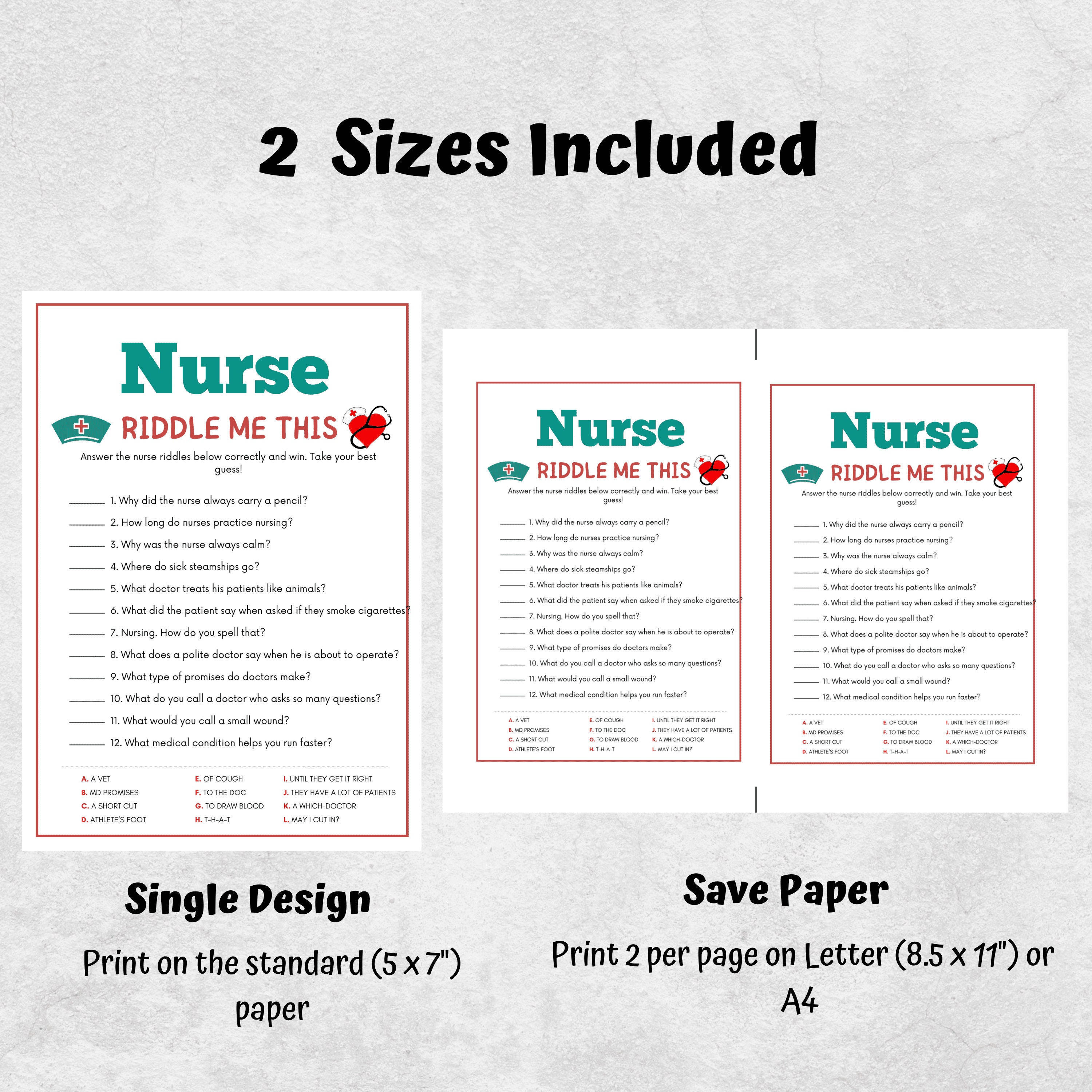 Nurse Games, Nurse Riddles, Nurse Party Games, Nurse Graduation Games ...