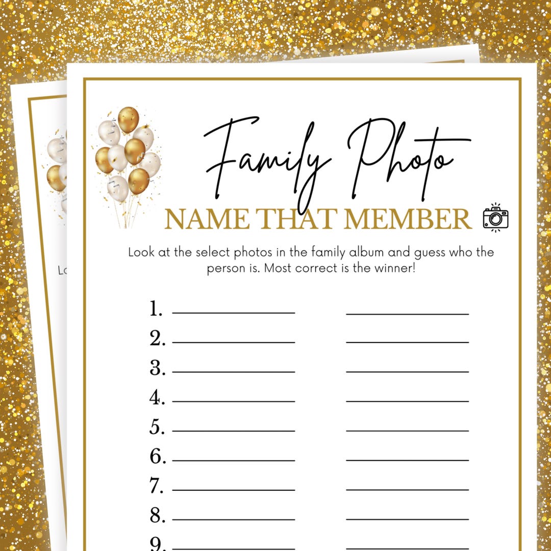 Family Photo Game, Family Reunion Games, Family Party Games, Family ...