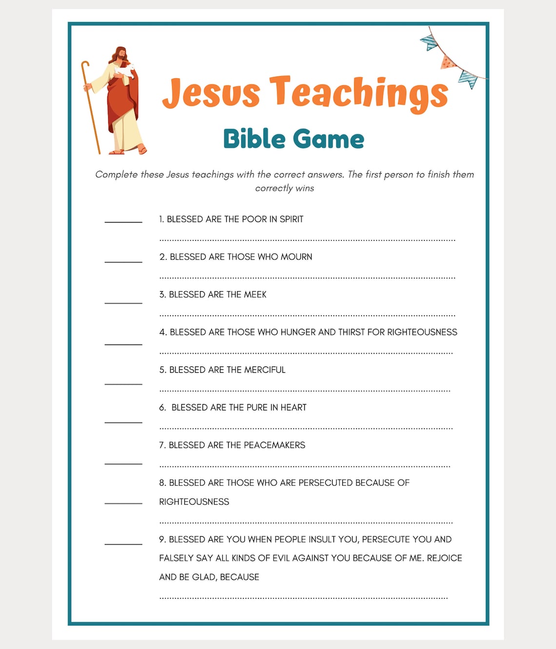 Bible Games, Jesus Teachings Game, Bible Games for Kids and Adults ...