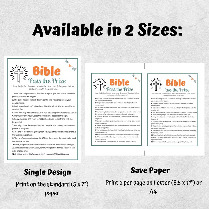 Bible Pass the Prize Game, Bible Activity for Womens Ministry ...