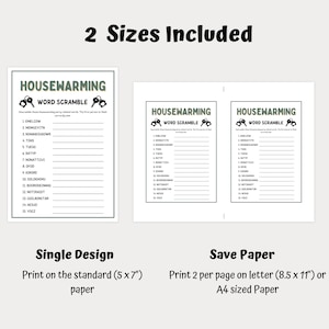 Housewarming Party Word Scramble, House Warming Party Games, Printable ...