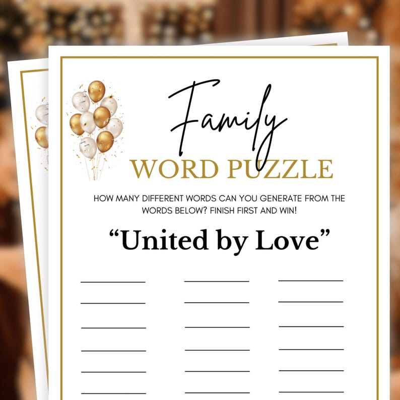 Family Reunion Games, Word Puzzle, Family Games Night, Summer Games ...