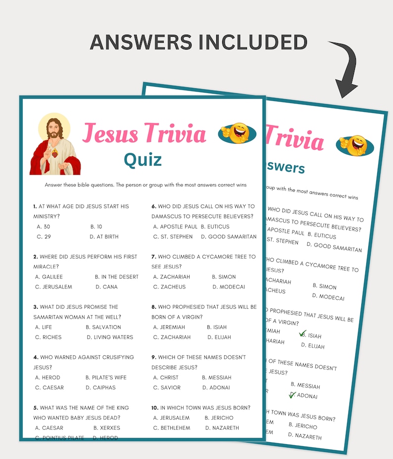 Jesus Trivia, Trivia Questions About Jesus, Bible Games, Bible Games ...