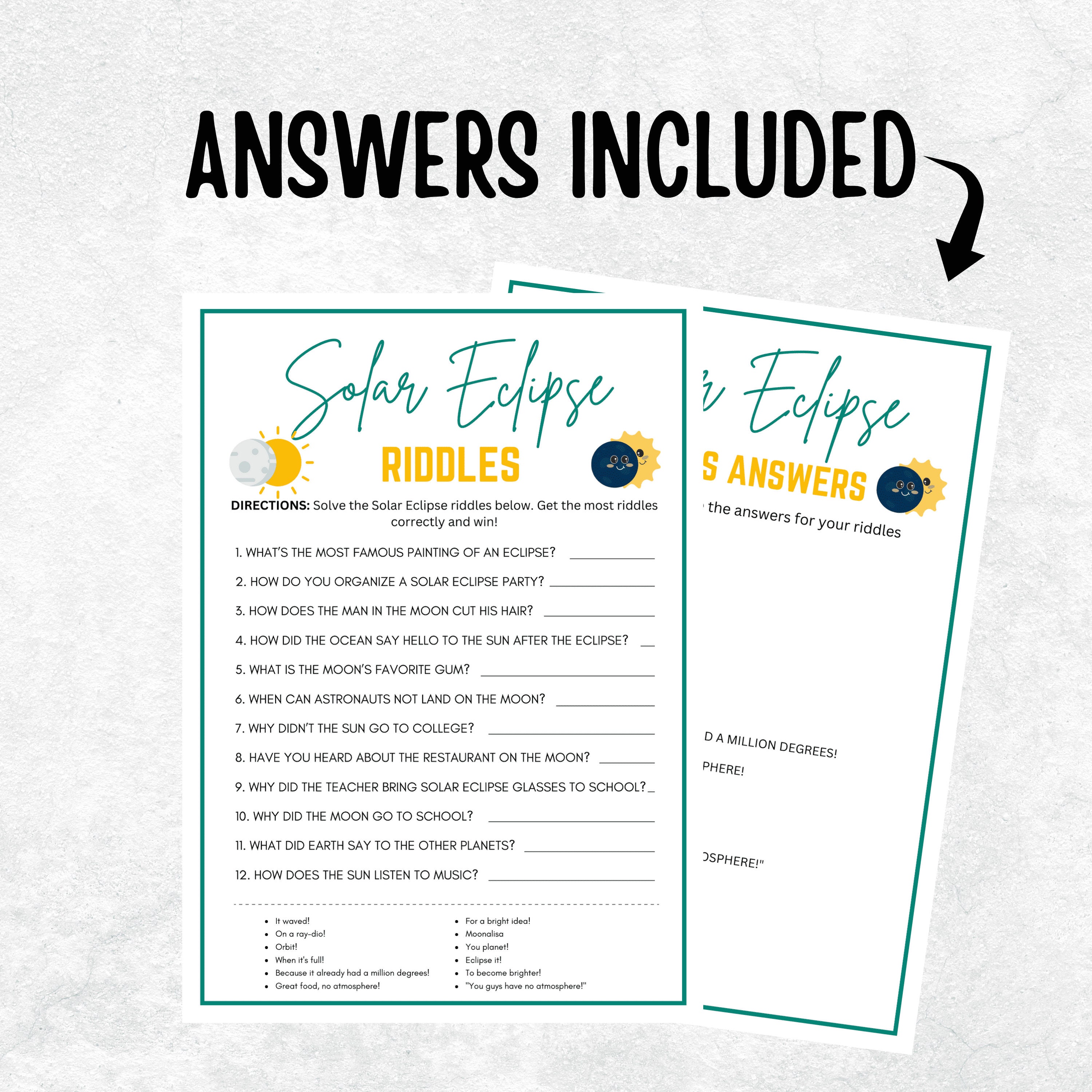 Solar Eclipse Games, Riddles, Solar Eclipse Party Games, Party Games ...