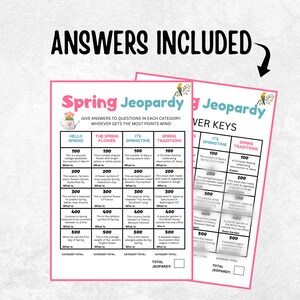 Spring Trivia, Spring Jeopardy, Spring Party Games for Kids, Adults ...