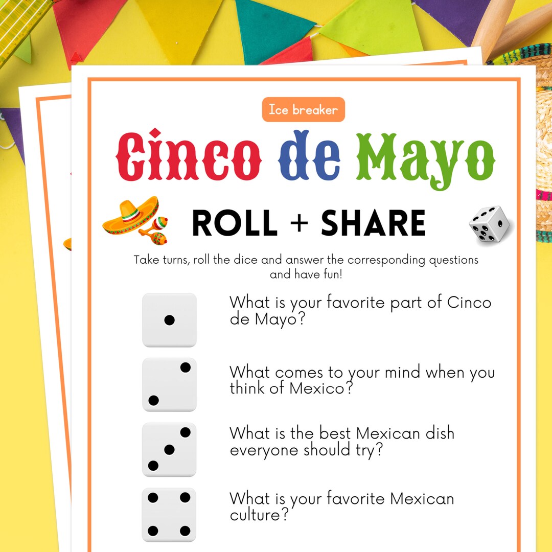 Cinco De Mayo Games, Roll and Share, Cinco De Mayo Party Games for ...