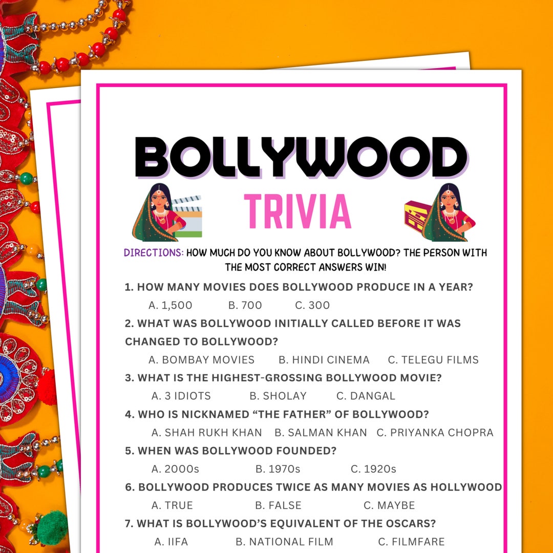 Bollywood Trivia, Bollywood Games, Bollywood Party Games, Hindi Cinema ...