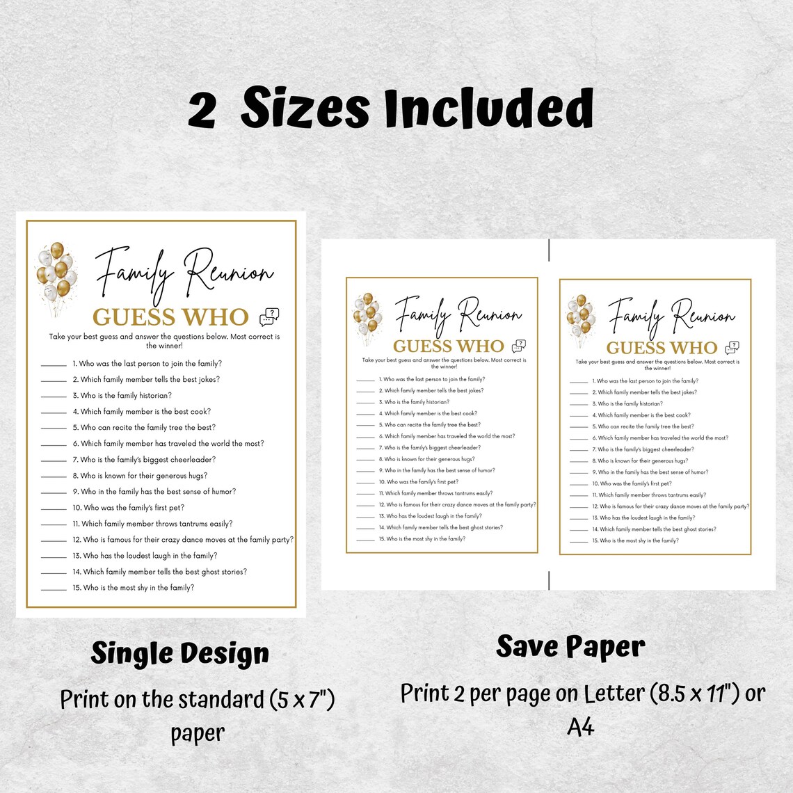 Family Reunion Games, Guess Who, Family Reunion Party Games, Family ...