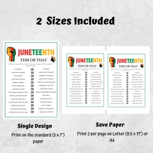 Juneteenth Games, This or That, Juneteenth Party Games, Black History ...