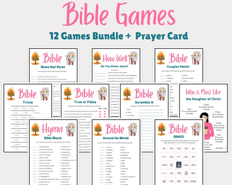 Bible Games Bible Games Bundle Womens Ministry Games Bible - Etsy