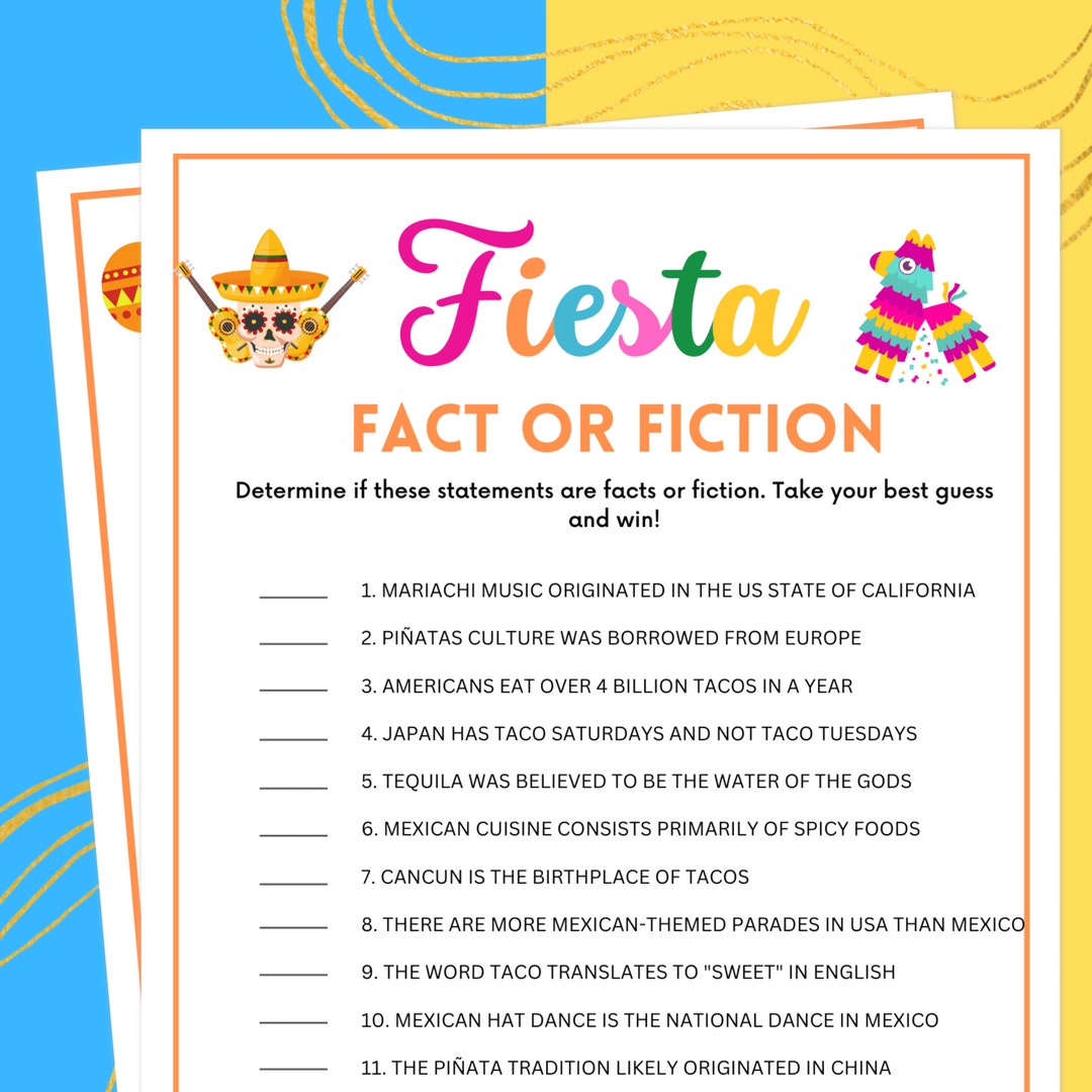 Fiesta Party Games, Fact or Fiction, Fiesta Games, Birthday Fiesta ...