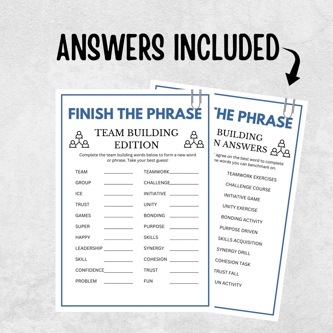 Team Building Games, Finish the Phrase, Team Building Activity for ...