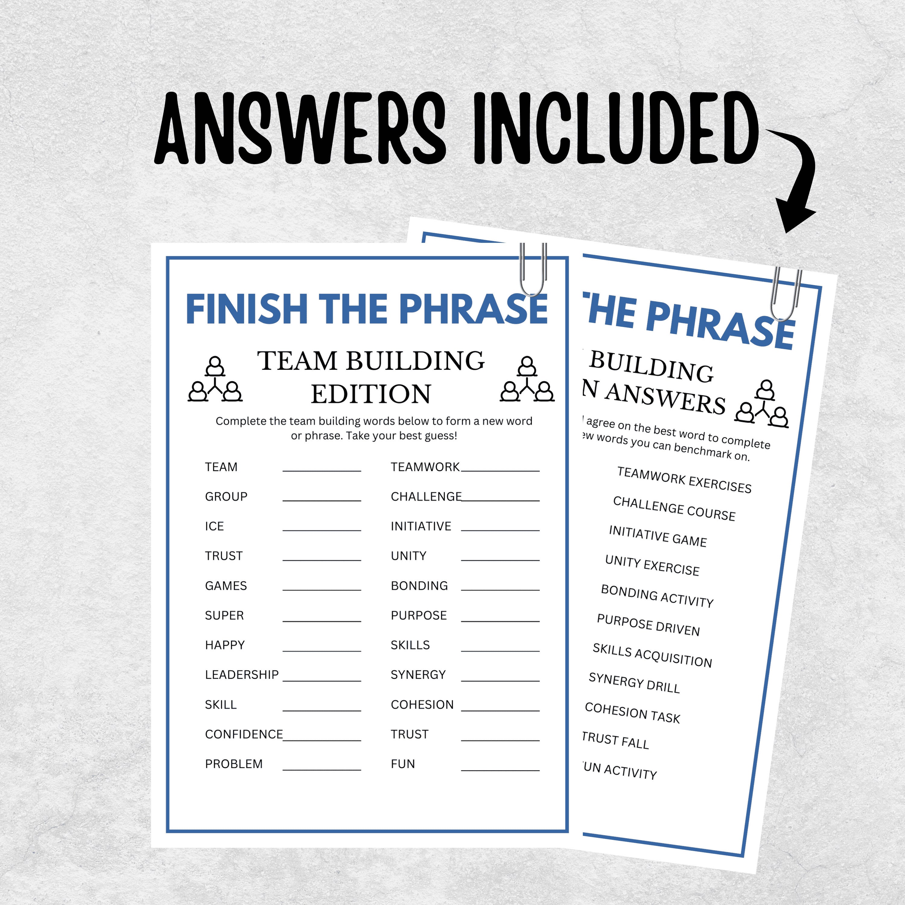 Team Building Games, Finish the Phrase, Team Building Activity for ...