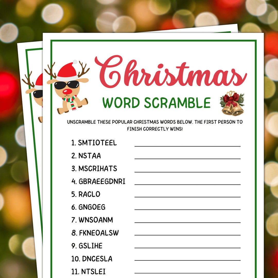 Christmas Games, Word Scramble, Christmas Party Games, Holiday Games ...