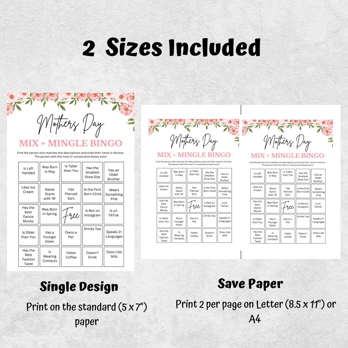 Mothers Day Games, BINGO, Mix and Mingle Bingo, Find Someone Who Bingo ...