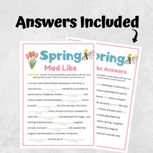Spring Games, Madlibs, Spring Bedtime Story for Kids, Spring Party ...