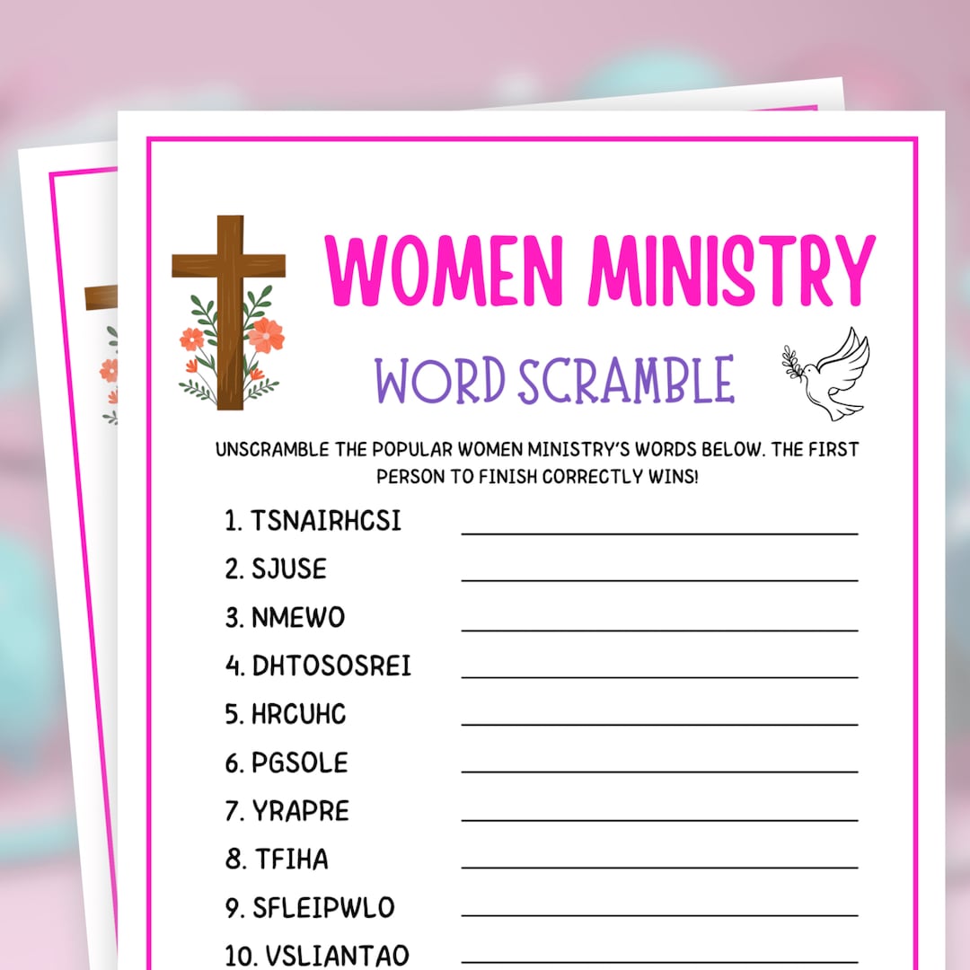 Women Ministry Games, Word Scramble, Womens Retreat Games, Womens Guild ...