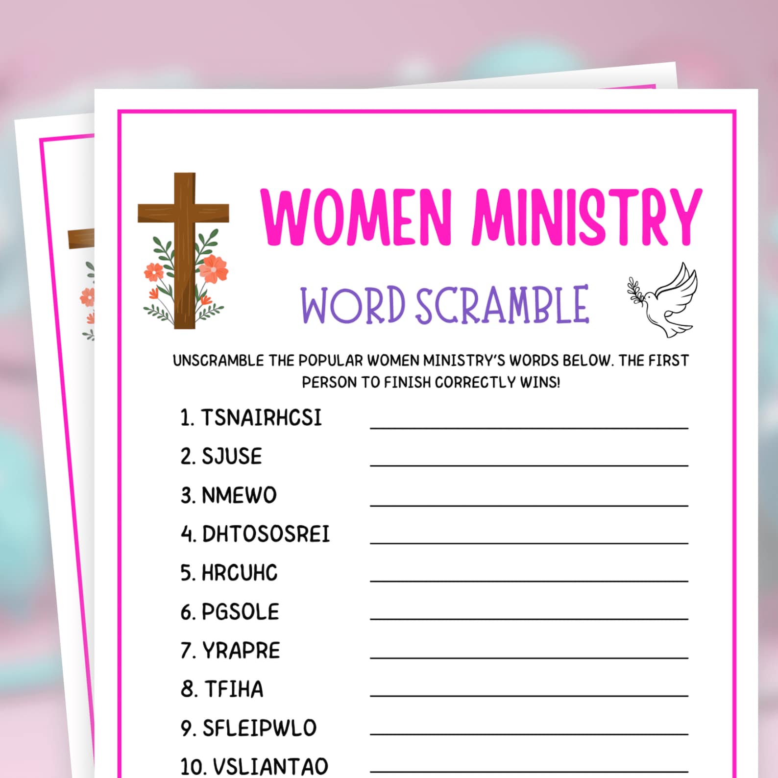 Women Ministry Games, Word Scramble, Womens Retreat Games, Womens Guild ...