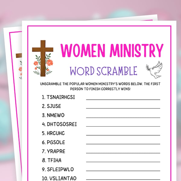 Womens Christian Word Scramble - Etsy