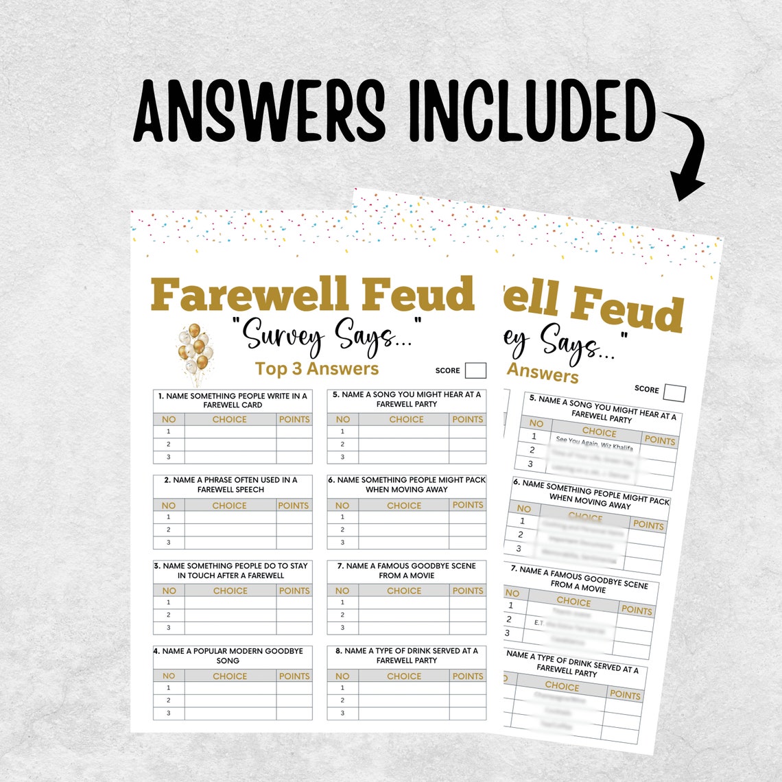 Farewell Party Games, Family Feud, Farewell Celebration, Friendly Feud ...