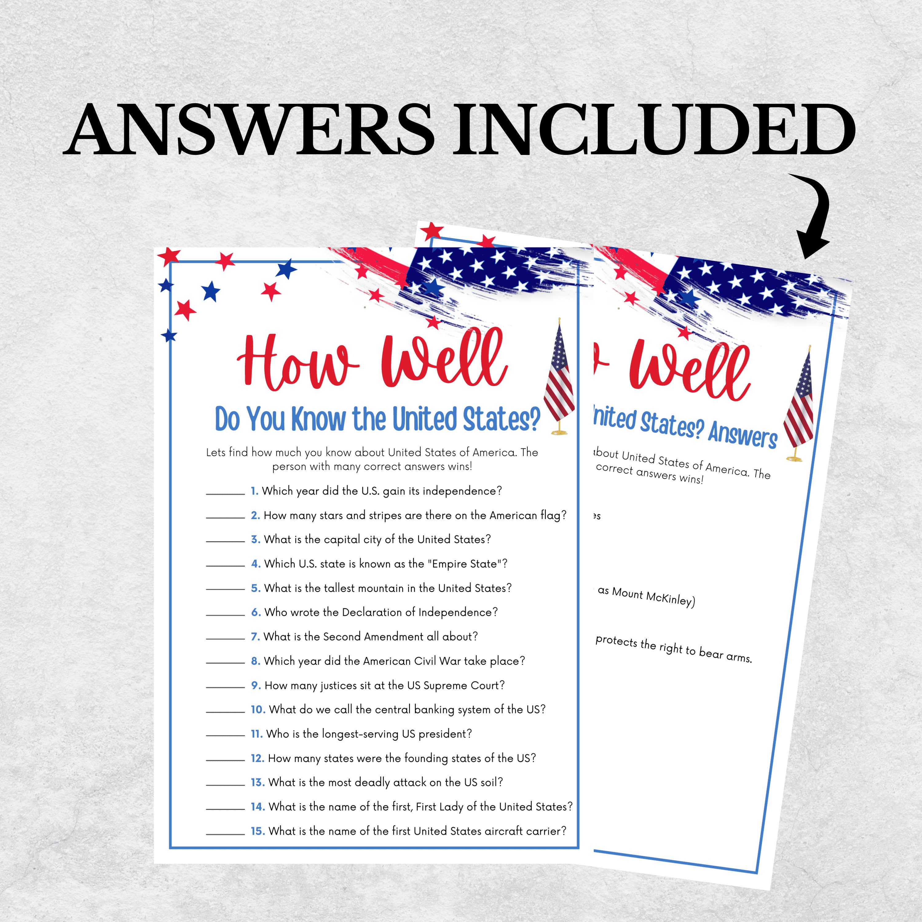 Patriotic Trivia, How Well Do You Know the United States, 4th of July ...