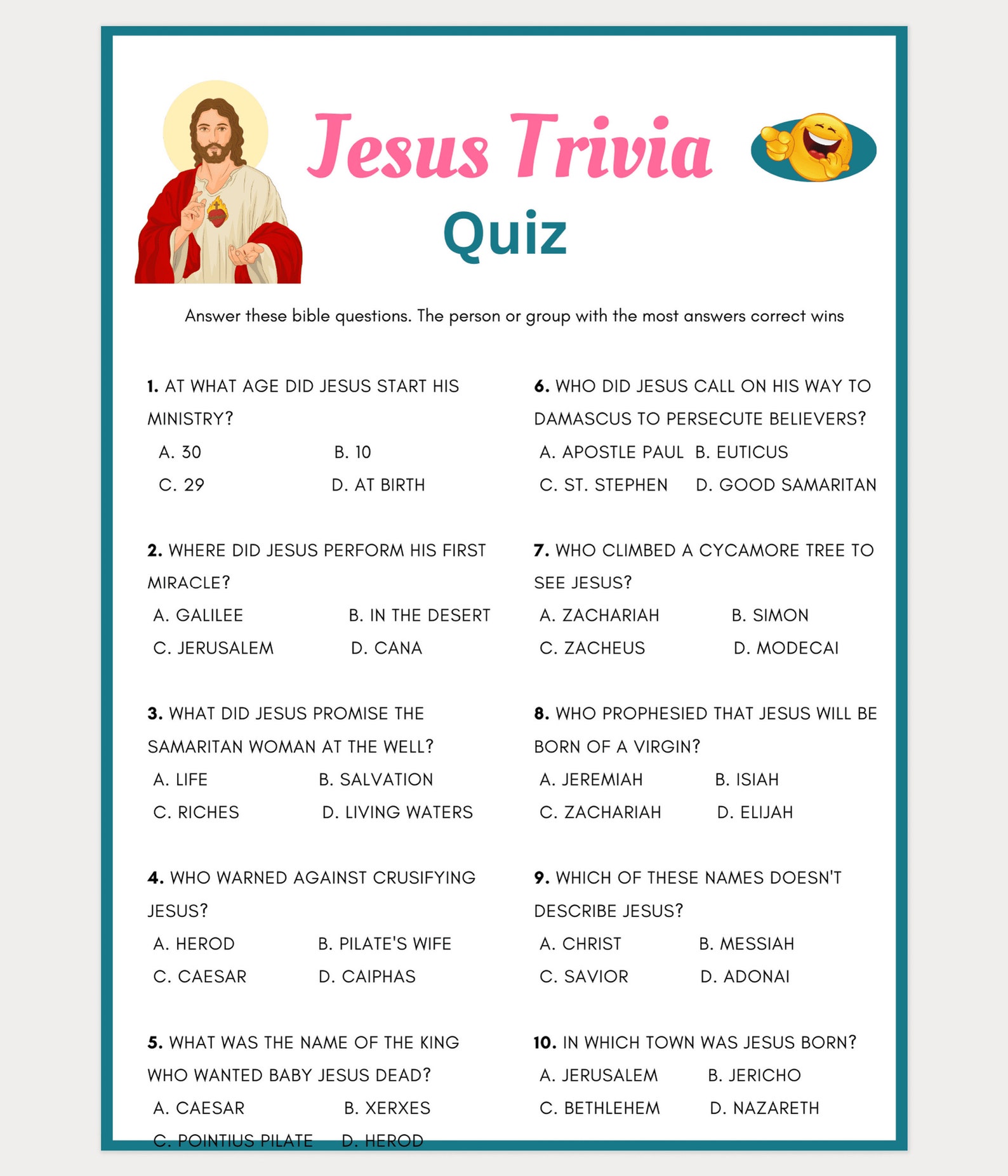 Bible Games, Jesus Trivia, Bible Trivia, Bible Games for Kids & Adults ...