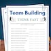 Team Building Games, Think Fast, Activity for Office, Teammates ...