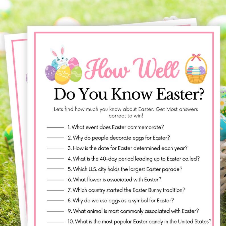 Easter Games, How Well Do You Know Easter?, Easter Party Game, Bible ...
